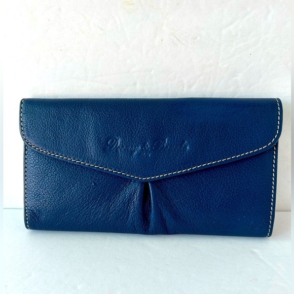 Dooney & Bourke | Bags | Dooney Bourke Navy Pebble Leather Continental ...